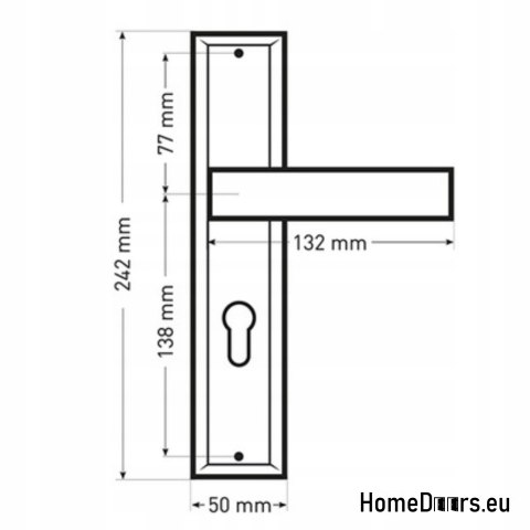 KLAMKA DO DRZWI ZEWNĘTRZNYCH WKŁAD LOGO PATYNA | Alubrass | Drzwi do domu